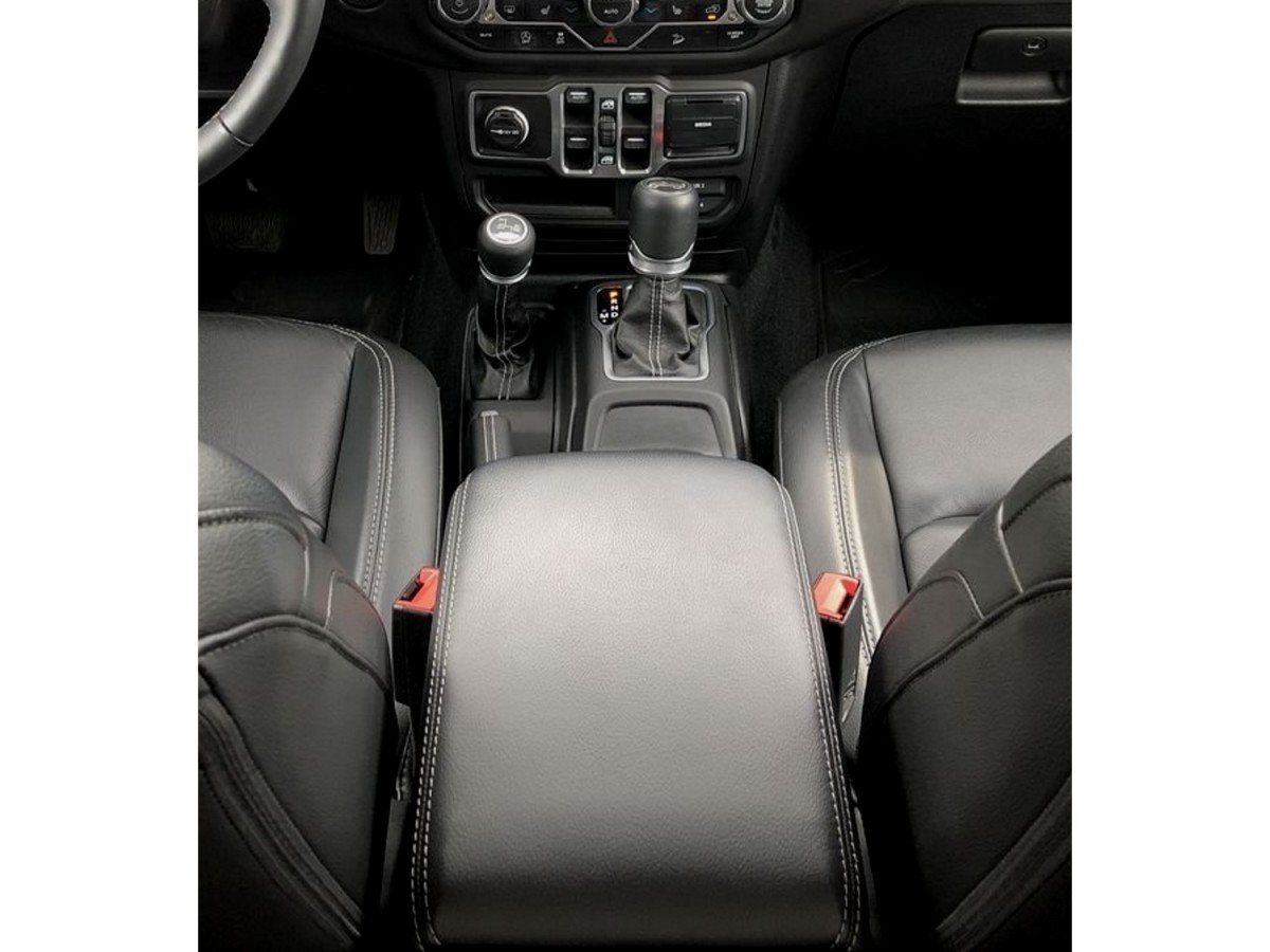 Mopar Center Console Armrest Black Leather & White Stitching Sahara ...