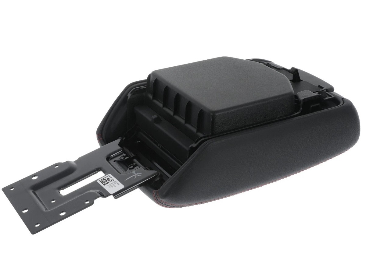 Mopar Center Console Armrest Black Leather & Red Stitching Rubicon ...