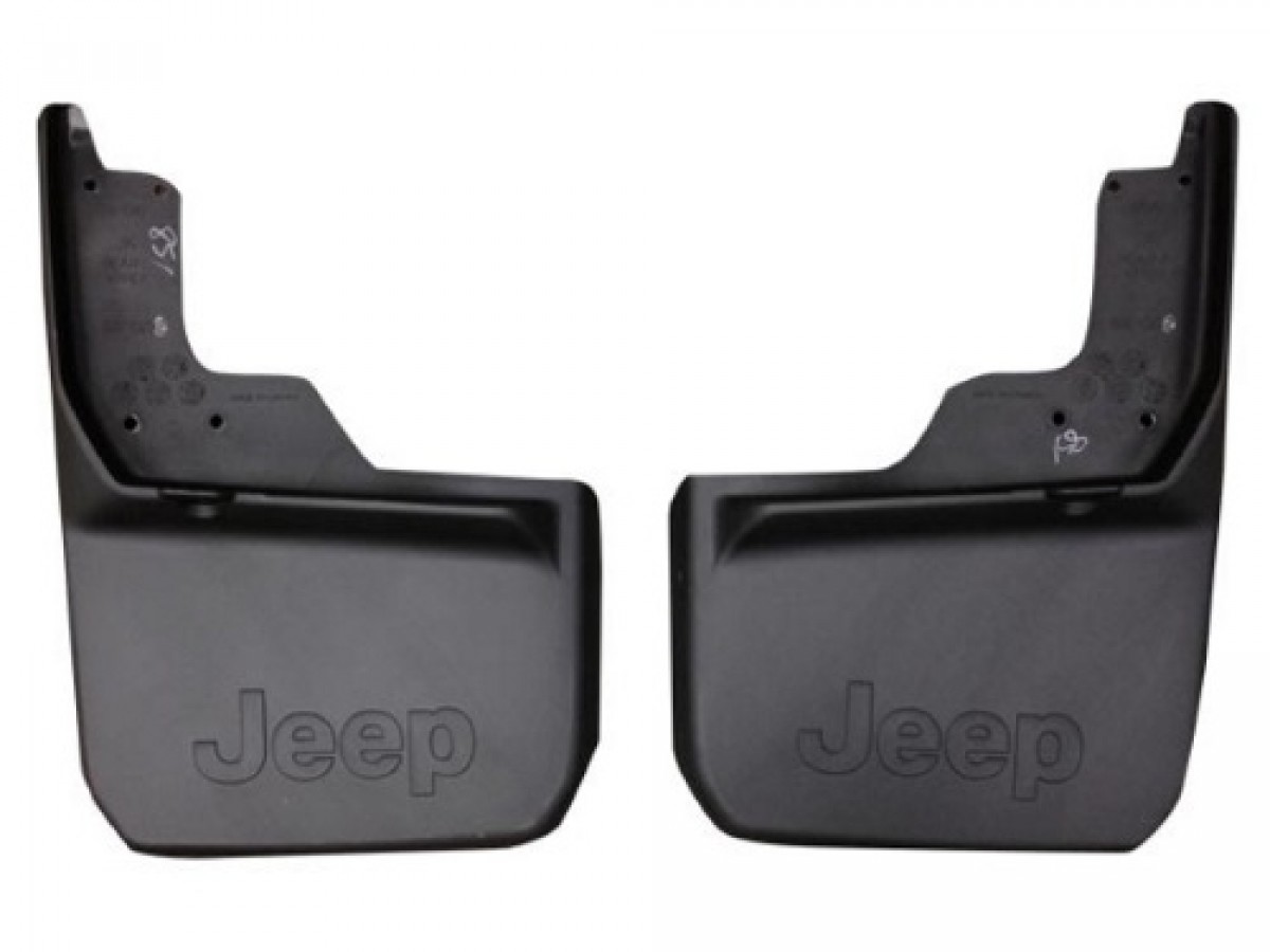 Mopar Splash Guards Rear Molded Black W/ Jeep Logo - 82210232 | All ...