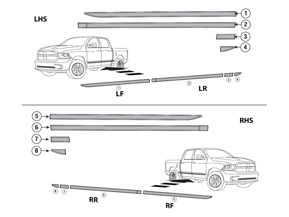 Mopar oem dodge ram chrome body side molding store