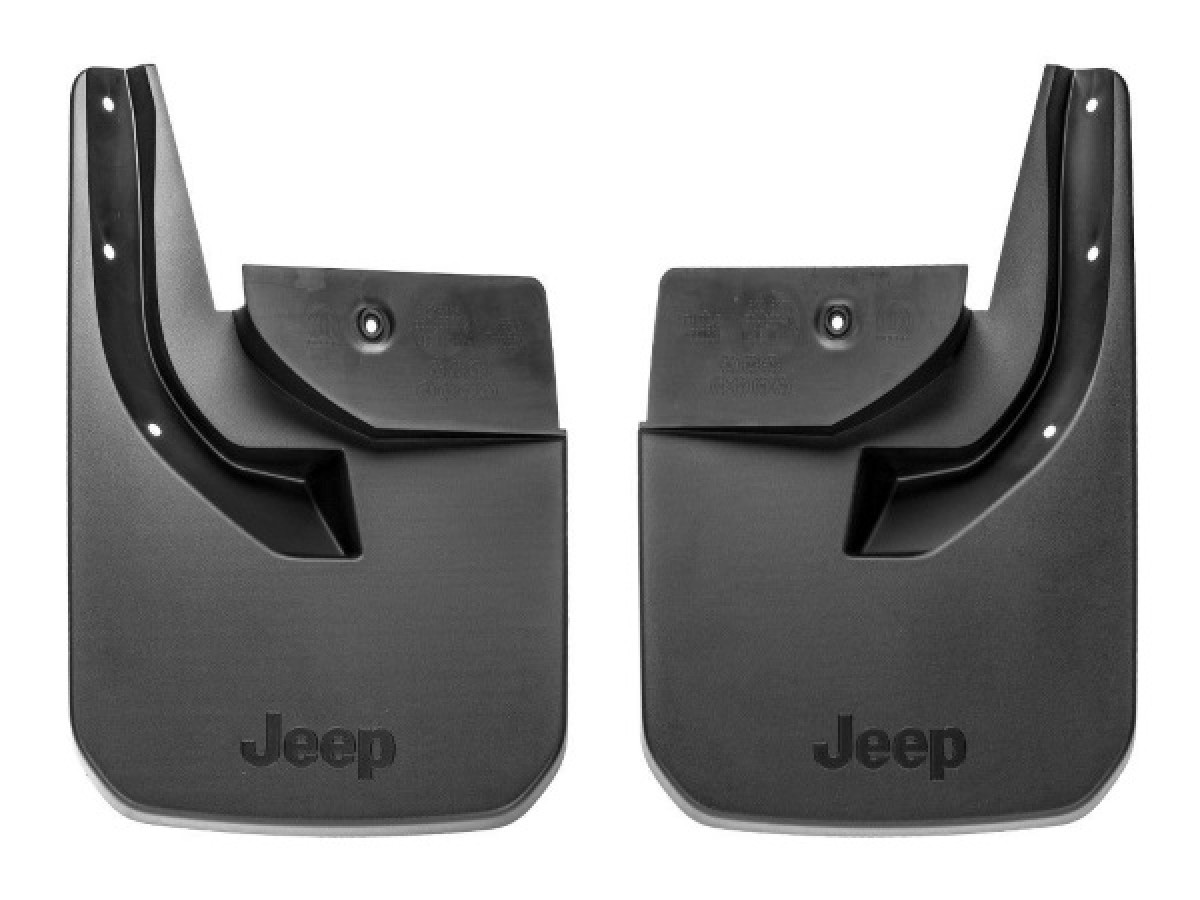 Mopar Splash Guards Rear Black Paintable With Jeep Logo For Sahara And ...