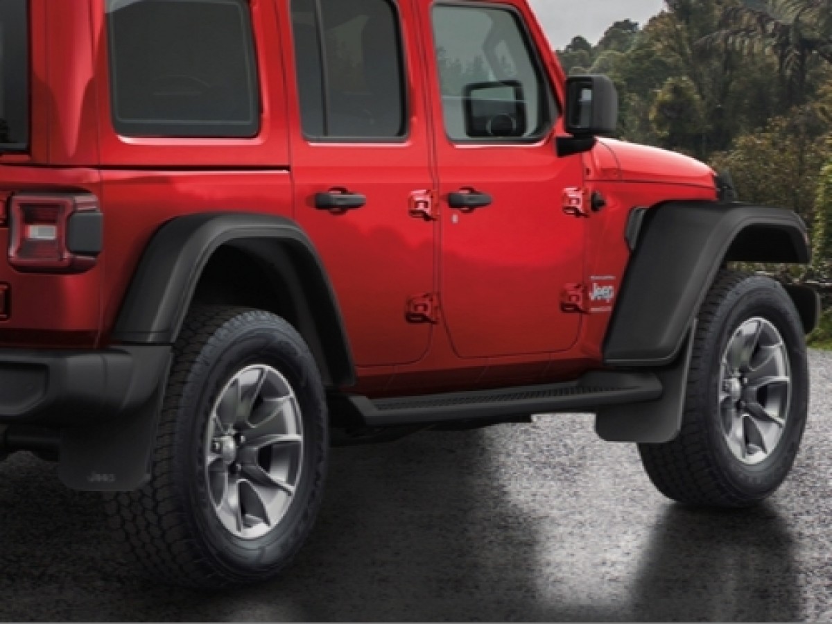 Mopar Splash Guards Rear Black Paintable With Jeep Logo For Sahara And ...