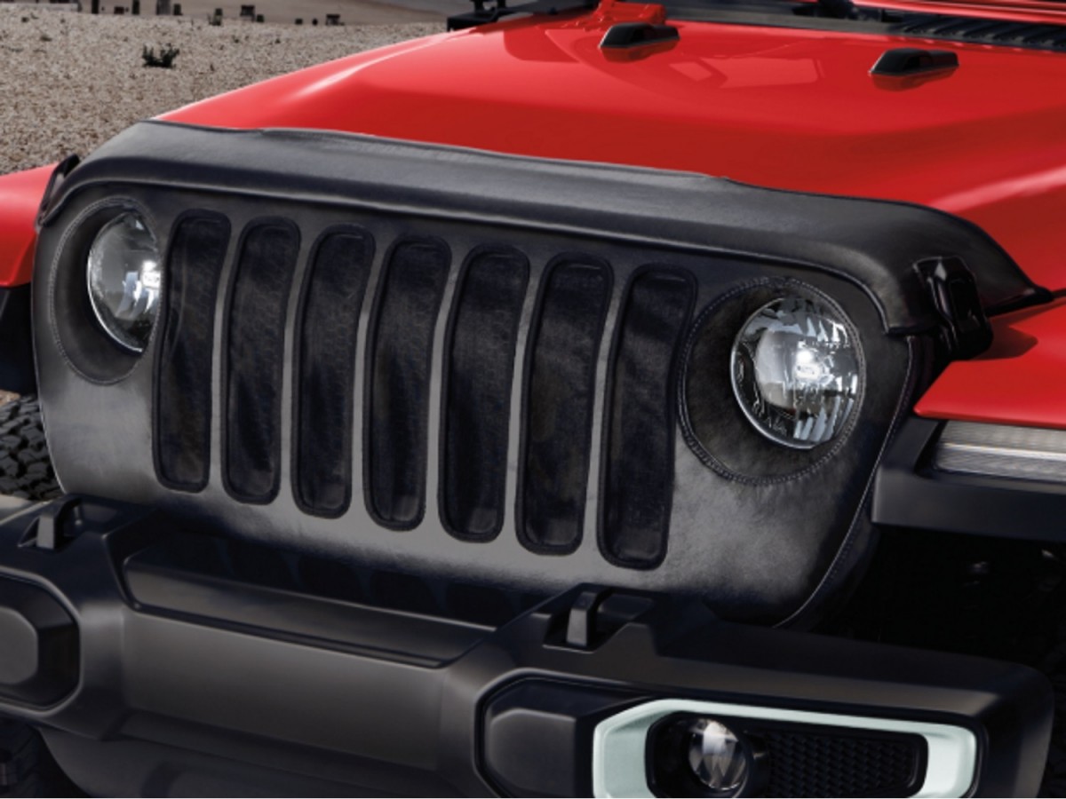 Mopar Front End Grille Cover For Gas Engines Black Vinyl With Jeep Logo ...