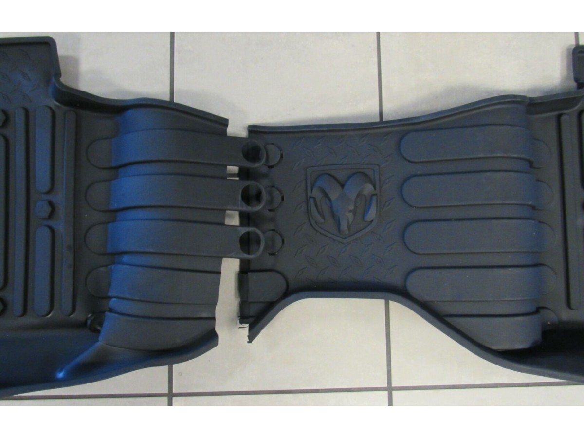 Mopar Rubber Mats Bucket Style Front & Rear Black With Ram's Head Logo ...