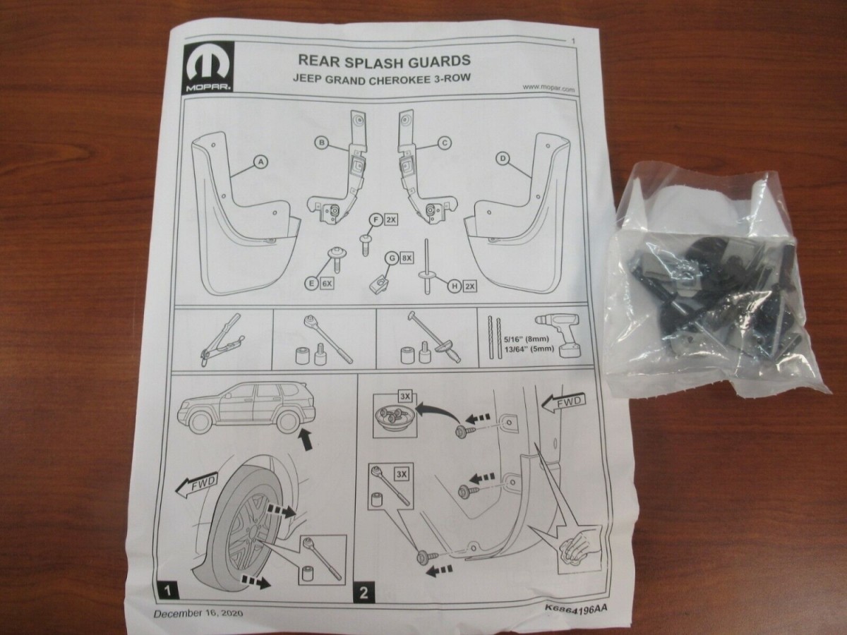 Mopar Rear Molded Splash Guards With Jeep Logo For Three Row L ...