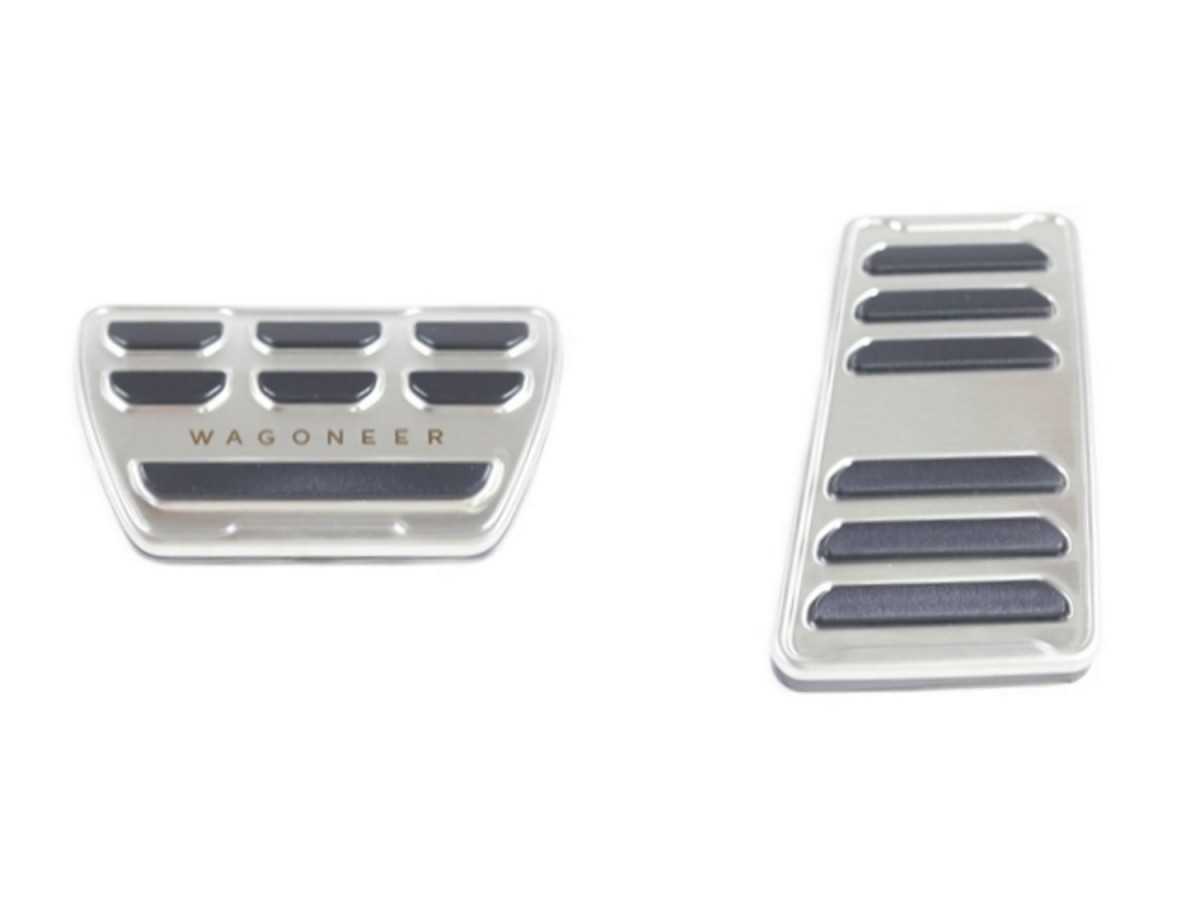 Mopar Pedal Cover Kit Stainless Steel With Black Rubber For Automatic ...