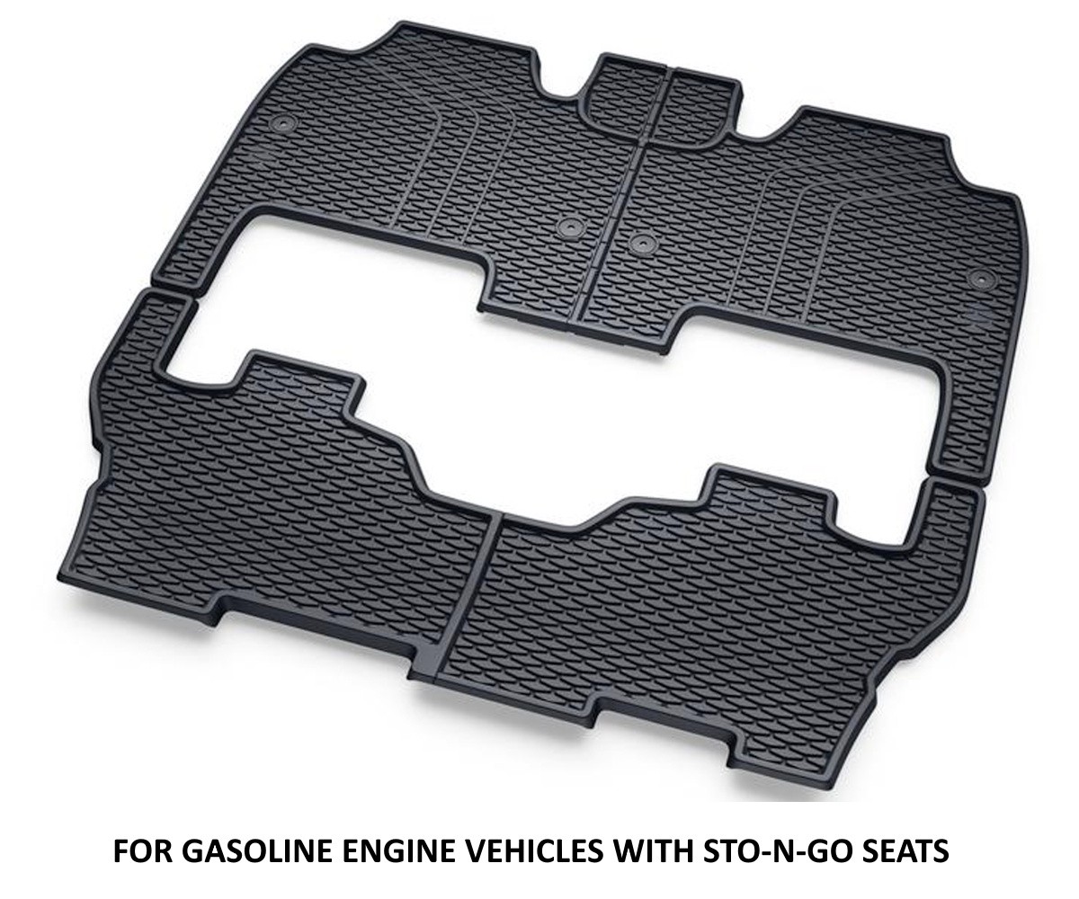 Mopar Rubber Floor Mats For Second And Third Rows Black With Chrysler ...