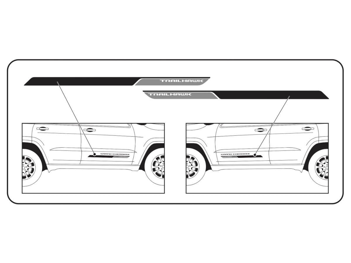 Mopar Trailhawk Bodyside Decal For 4xe Low Gloss Black / Surf Blue ...