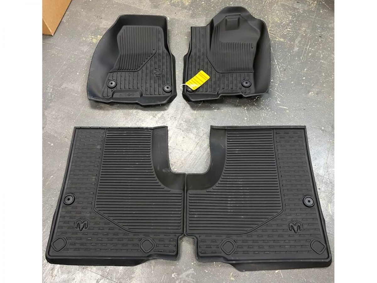Mopar All Weather Floor Mats Black Color For Front And Rear Crew Cab ...
