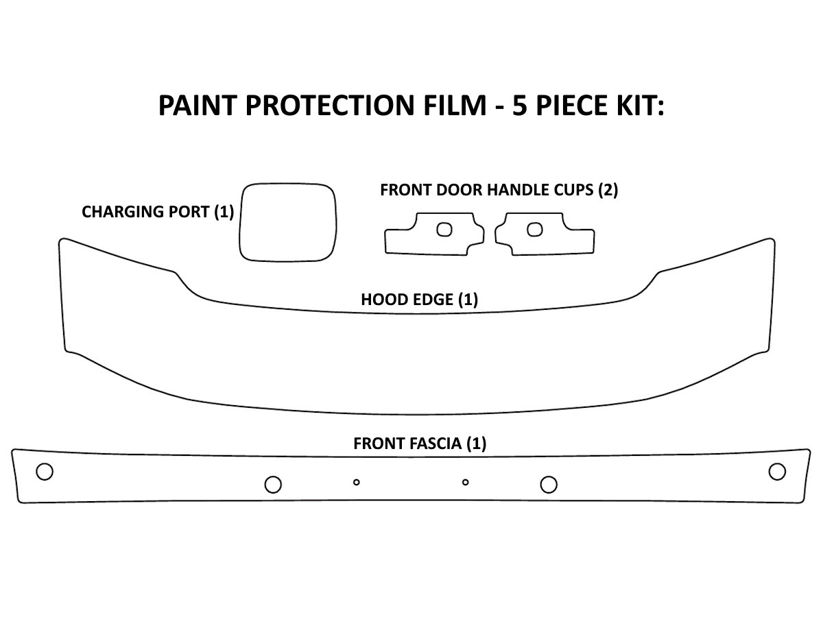 Mopar Paint Protection Film Five Pieces For Hood Front Fascia Door Cups ...