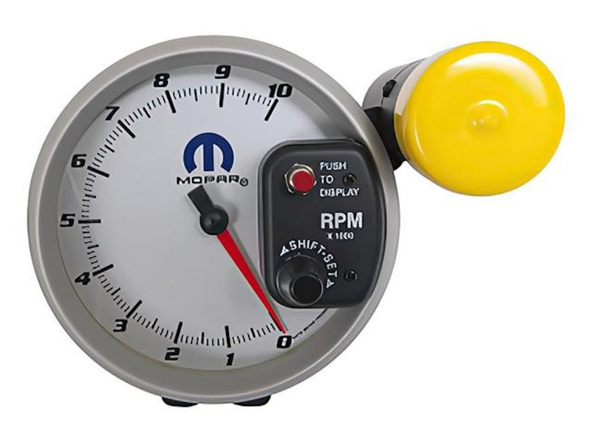 Mopar Performance Full Sweep Electric Tachometer Gauge White Face ...