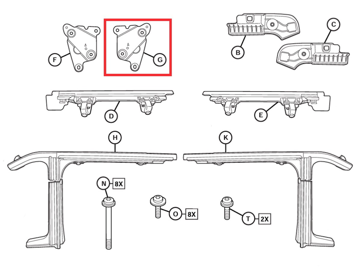 Mopar Soft Top Roll Bar Bracket Passenger Side - 68251542AC | All Mopar ...