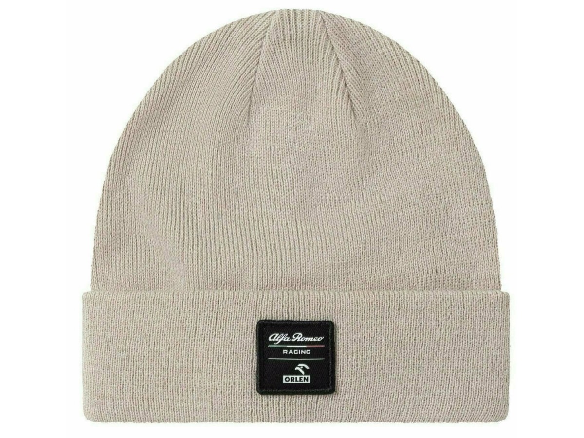 Alfa Romeo Racing Logo Knit Hat Sand - U90021413S | Alfa Online Parts